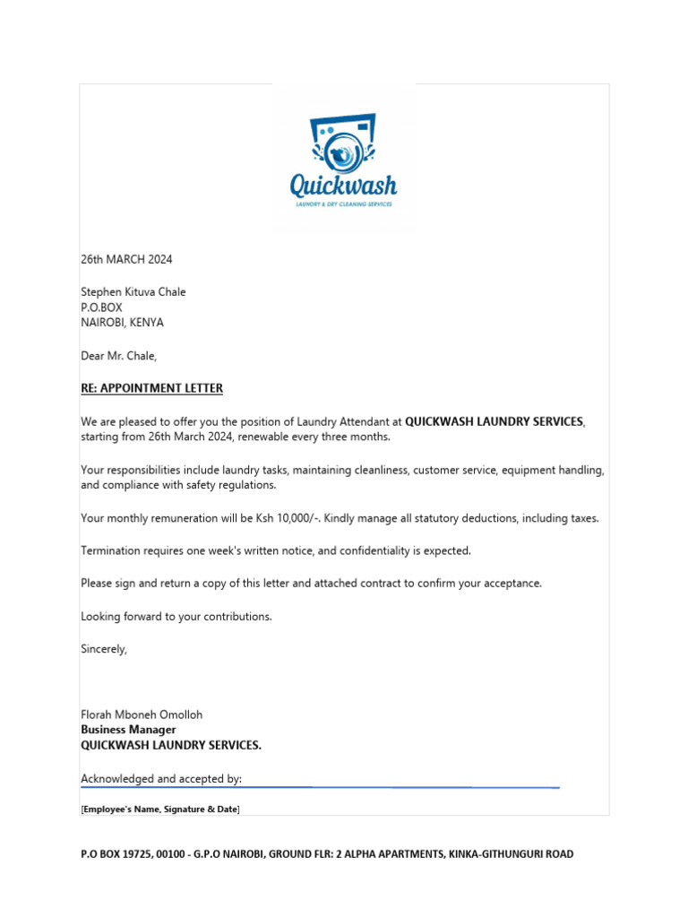 Appoint Quickwash | PDF | Law