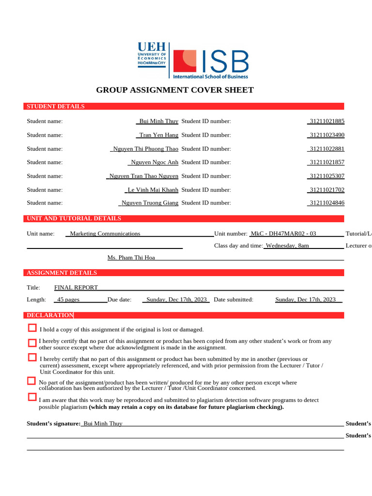 MKC - 03 - Final Report | PDF | Vietnamese Cuisine | Brand