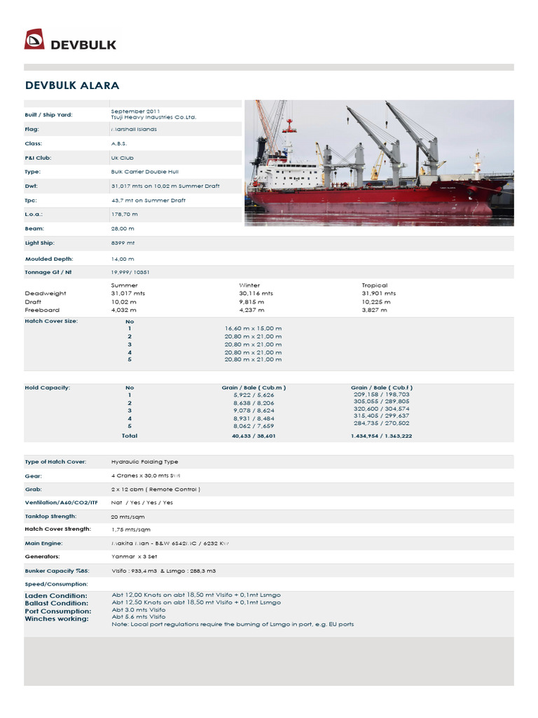 devbulk_alara | PDF | Shipbuilding | Freight Transport