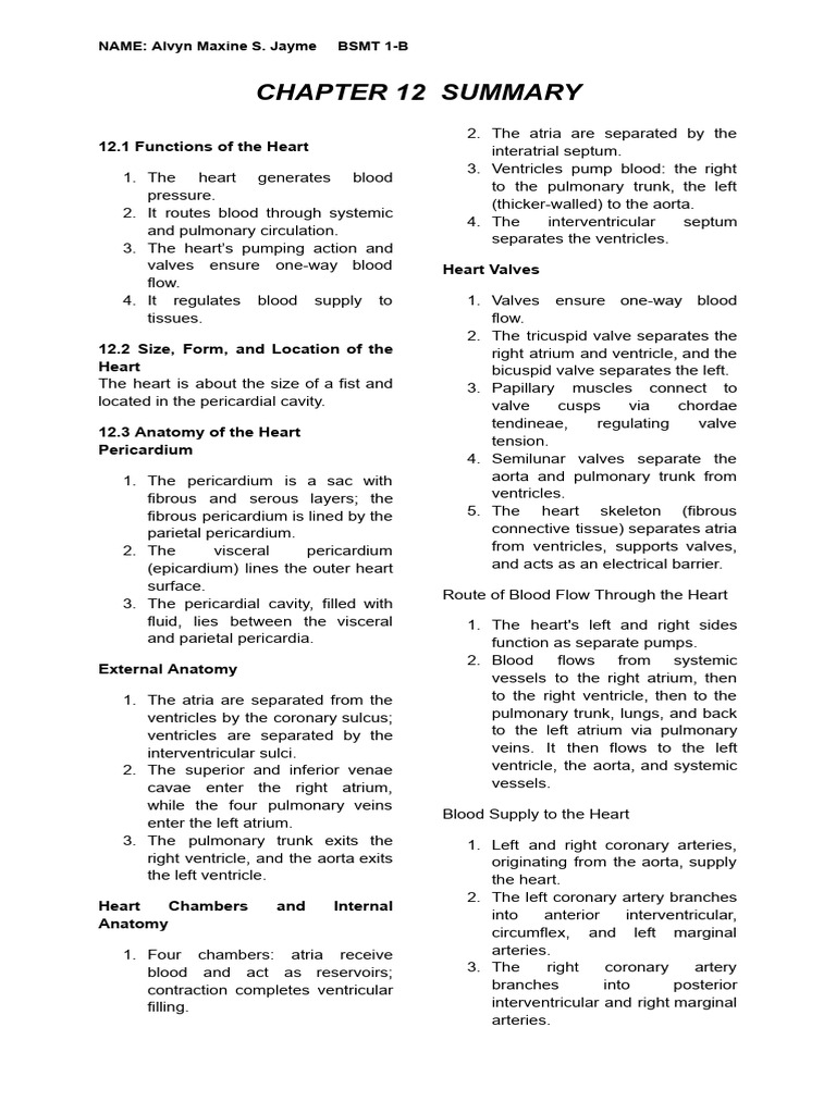 Heart Functions and Anatomy Overview | PDF | Heart Valve | Heart