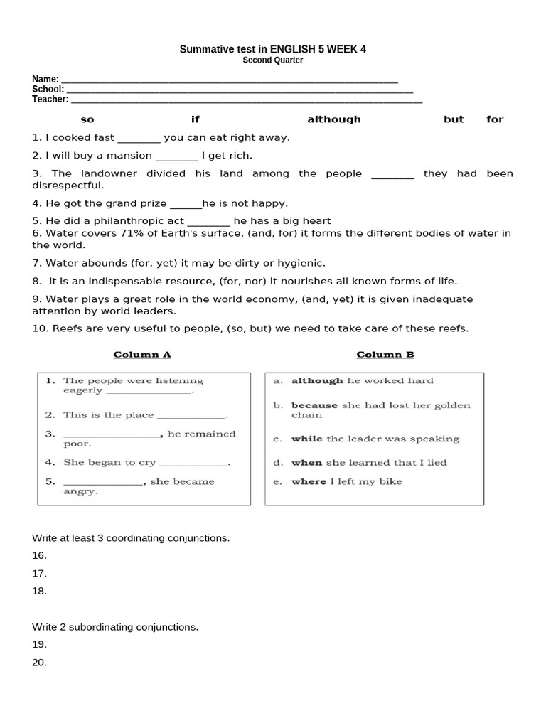 q2 Summative Test in ENGLISH 5 W4 | PDF
