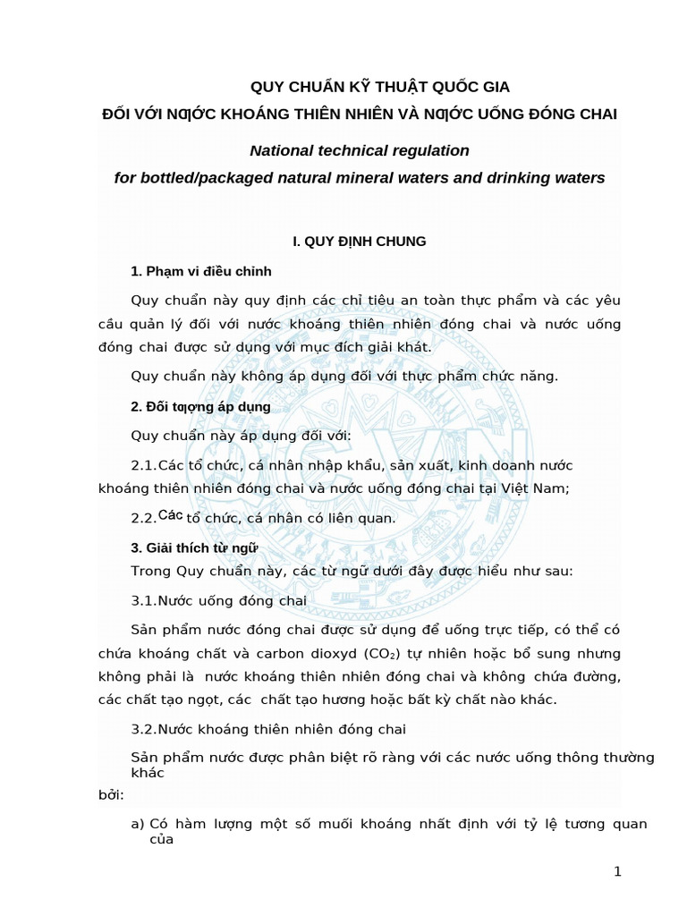 qcvn 6 1 nước khoáng nước uống đóng chai | PDF