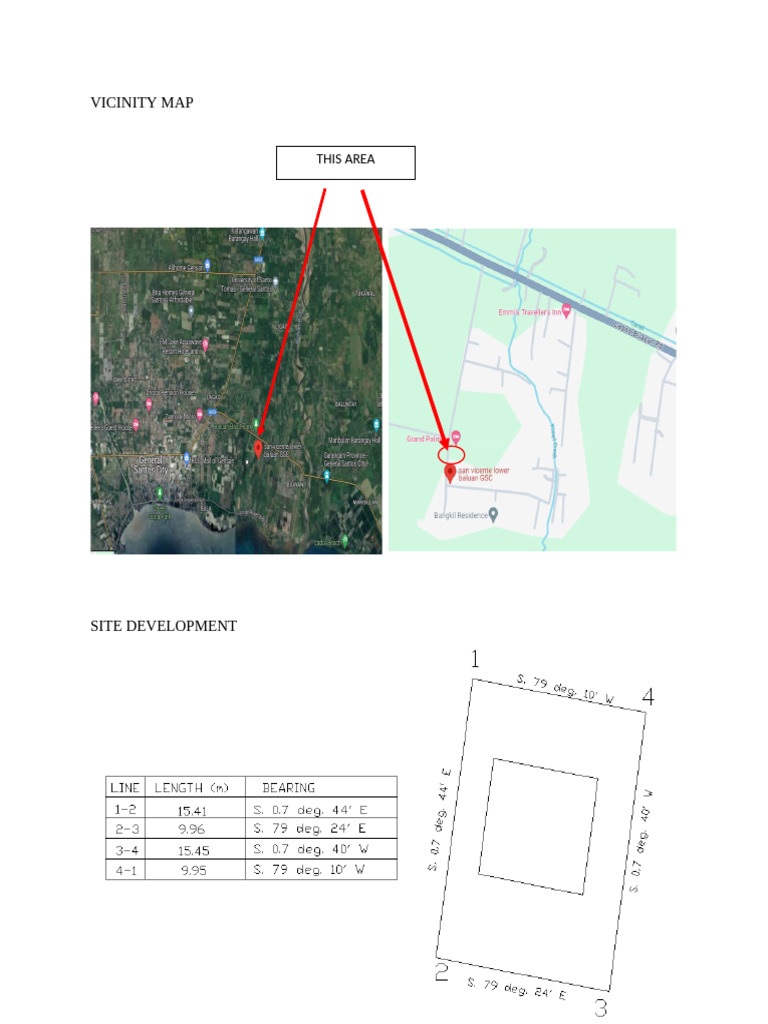 Vicinity Map and Site Development | PDF