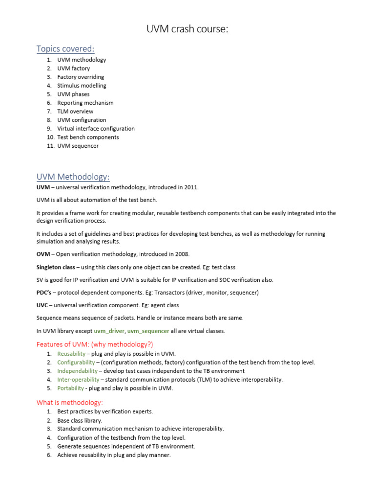 Uvm By Praveen Pdf Class Computer Programming Computer Programming