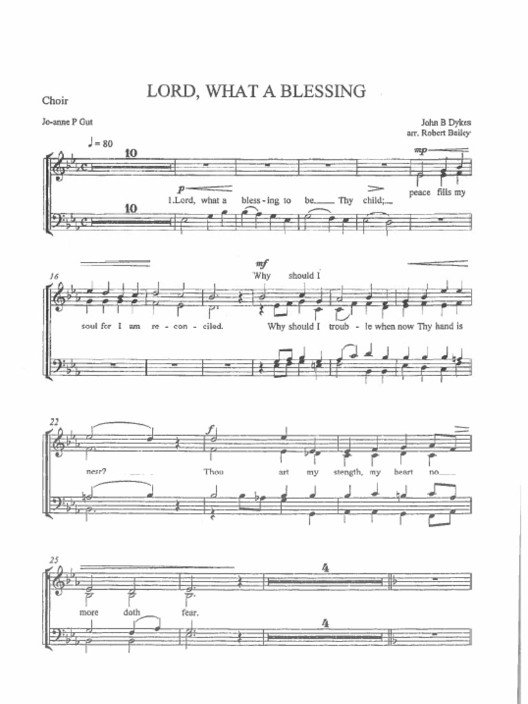 Lord What A Blessing Satb Pdf