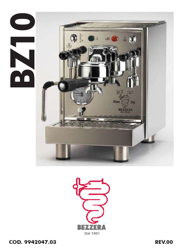 Bezzera BZ10 Manual and Parts List | PDF | Tap (Valve) | Hydraulics