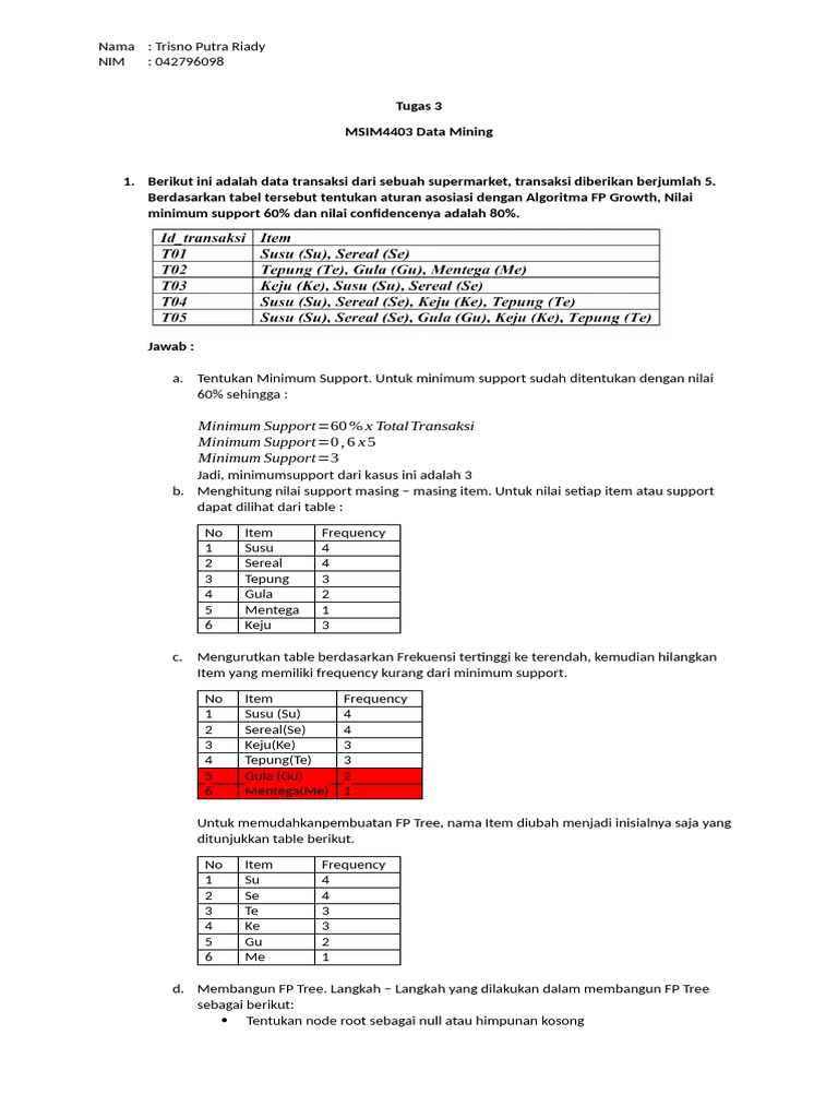 Tugas 3 MSIM4403 Data Mining | PDF