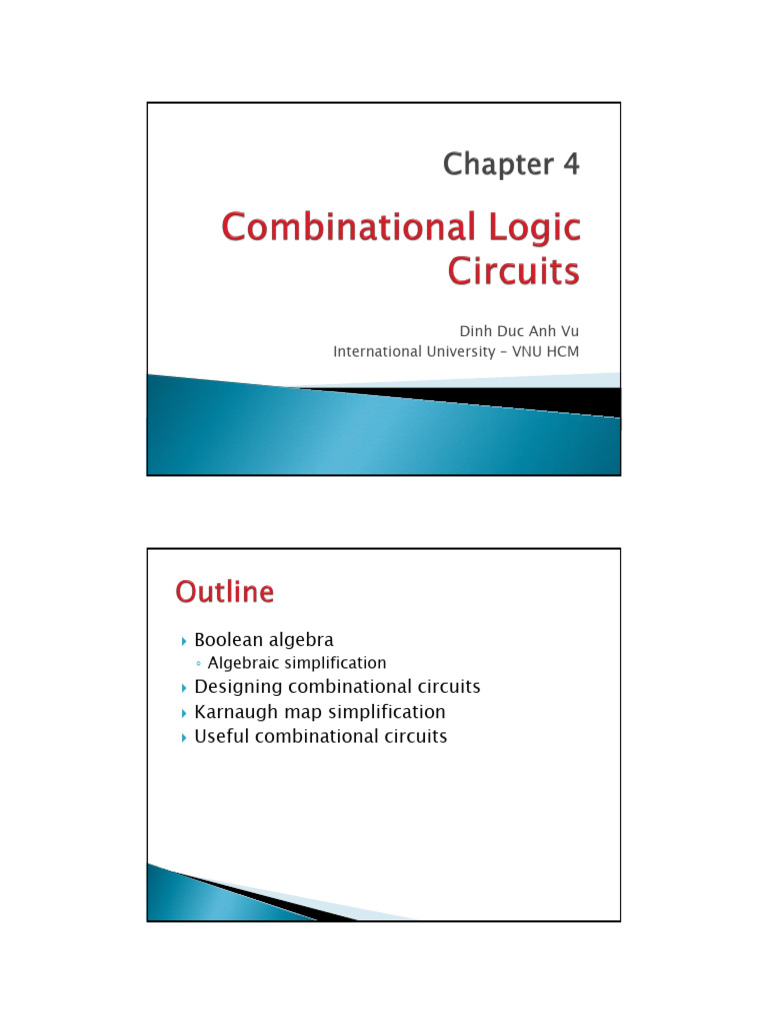 4 - Boolean Algebra & Combinational Circuits | PDF | Logic Gate | Arithmetic