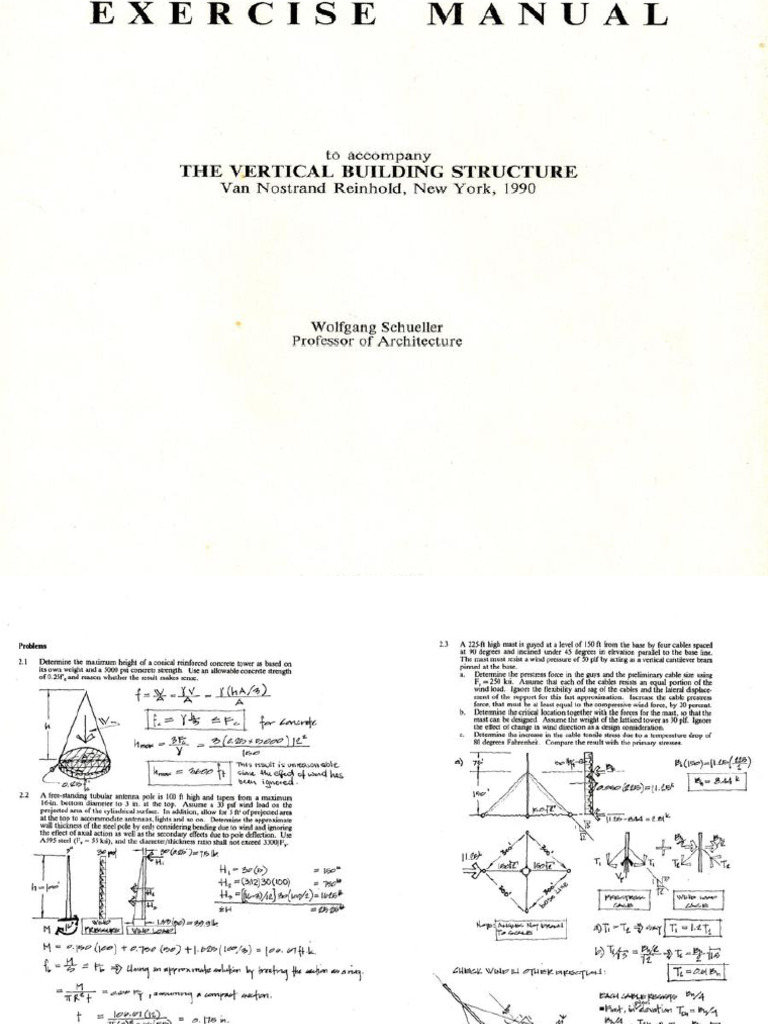 Exercise Manual The Vertical Building Structure by Wolfgang Schueller ...