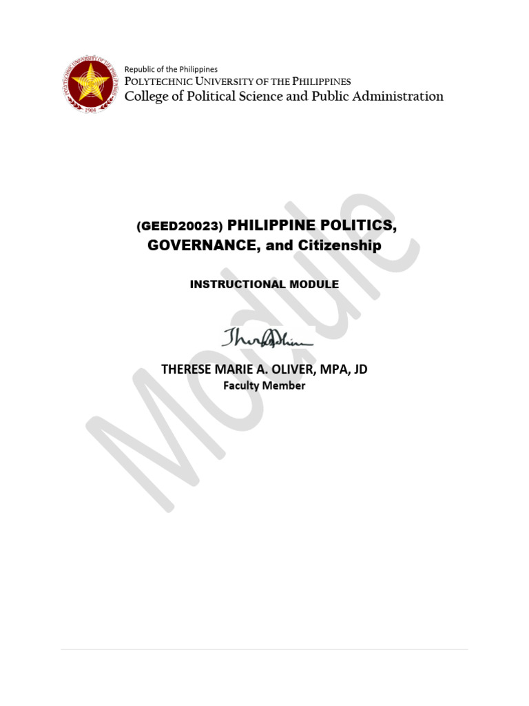 Revised Module GEEED 20023 1st Sem 2022 2023 | PDF | Government | Territorial Waters