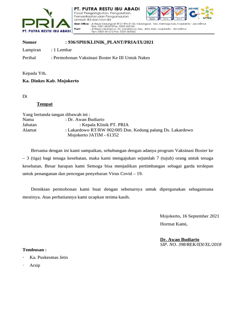 Surat Permohonan Vaksin Boster Pdf