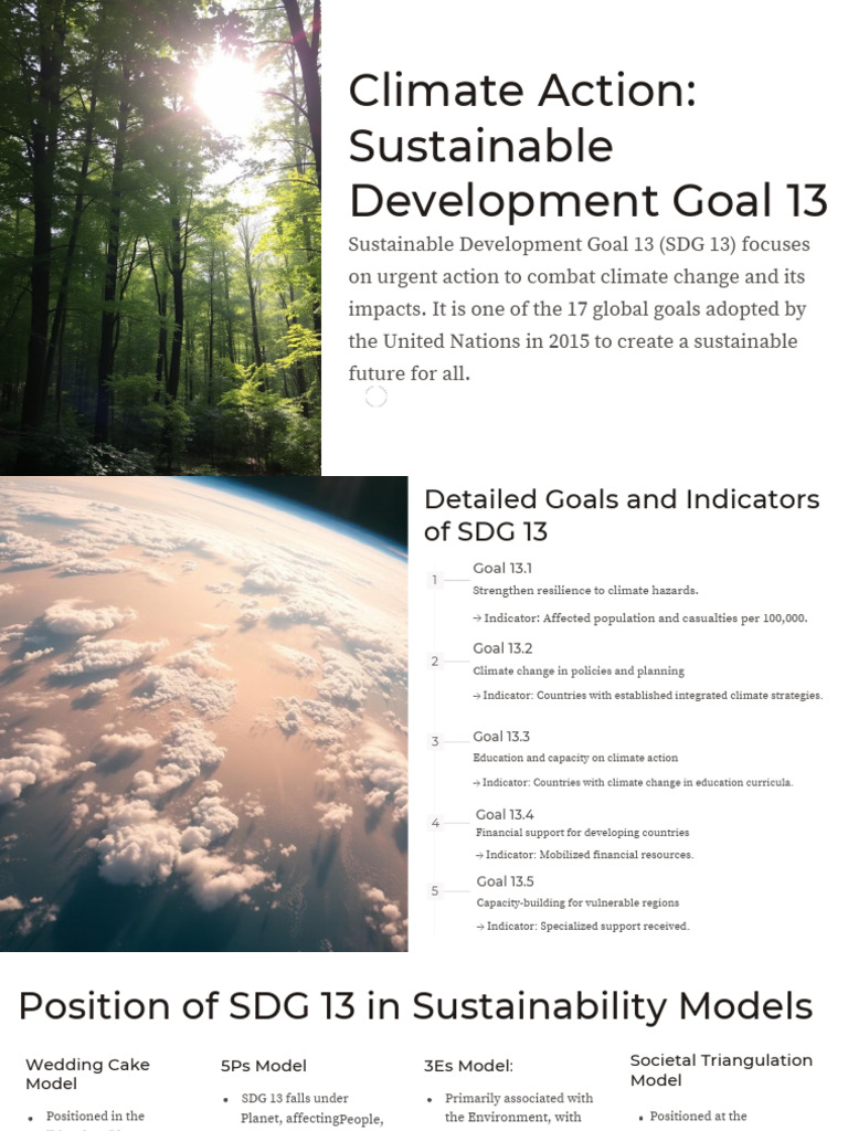 Climate Action: Sustainable Development Goal 13 | PDF | Climate Change ...