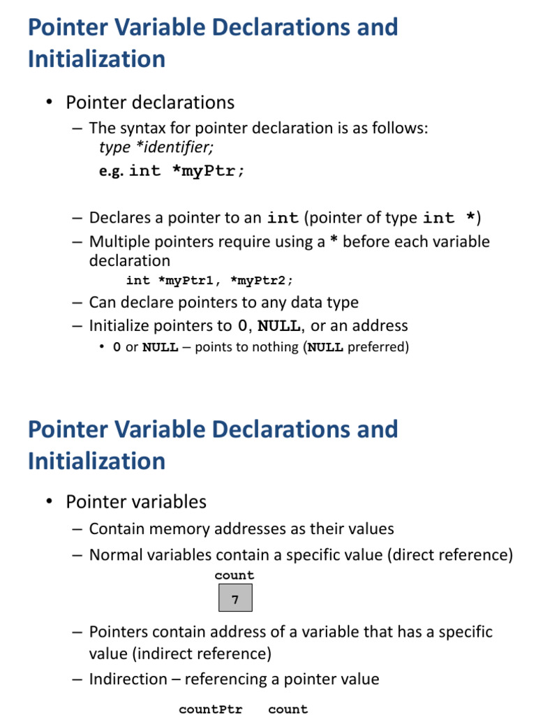 Pointer Declarations The Syntax For Pointer Declaration Is As Follows 3075
