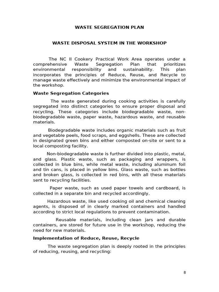 Waste Segregation Plan | PDF | Waste | Recycling