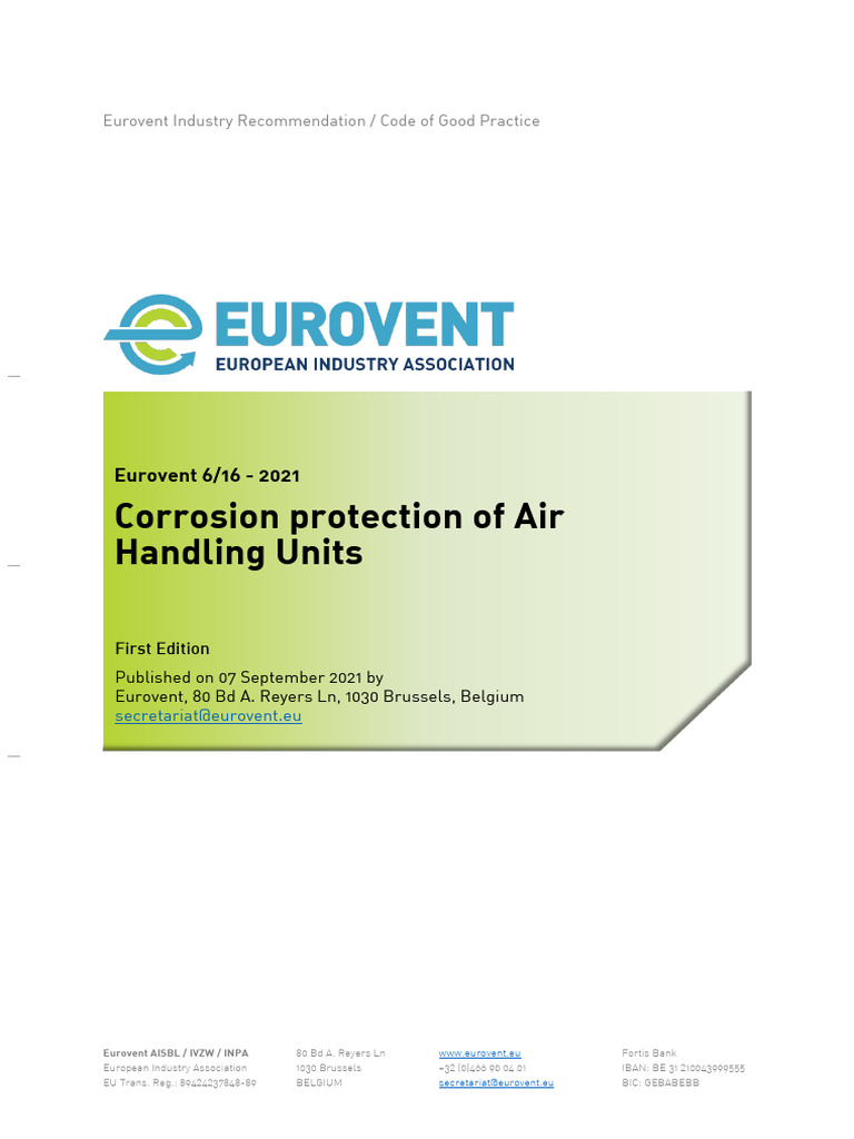 Eurovent REC 6-16 - Corrosion Protection of Air Handling Units - 2021 ...