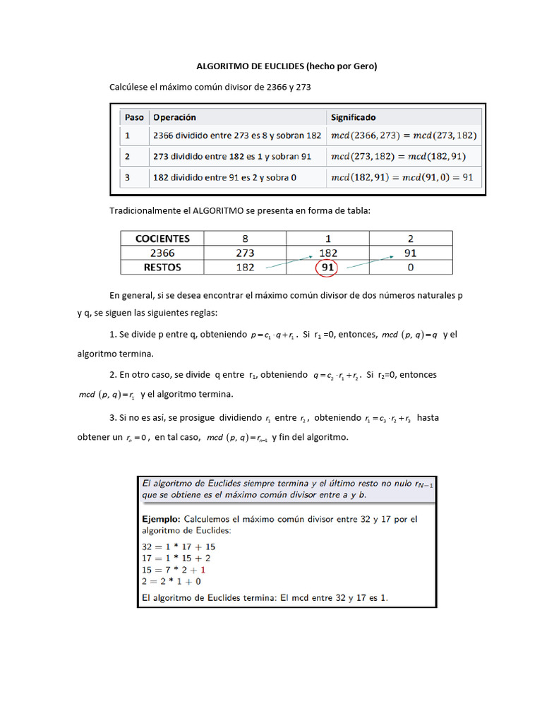 Algoritmo de Euclides | PDF | Informática