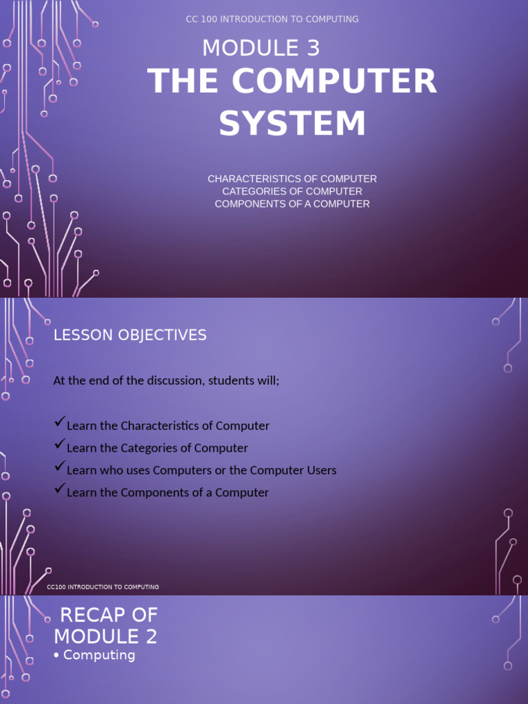 03 The Computer System Pdf Random Access Memory Computer Data Storage