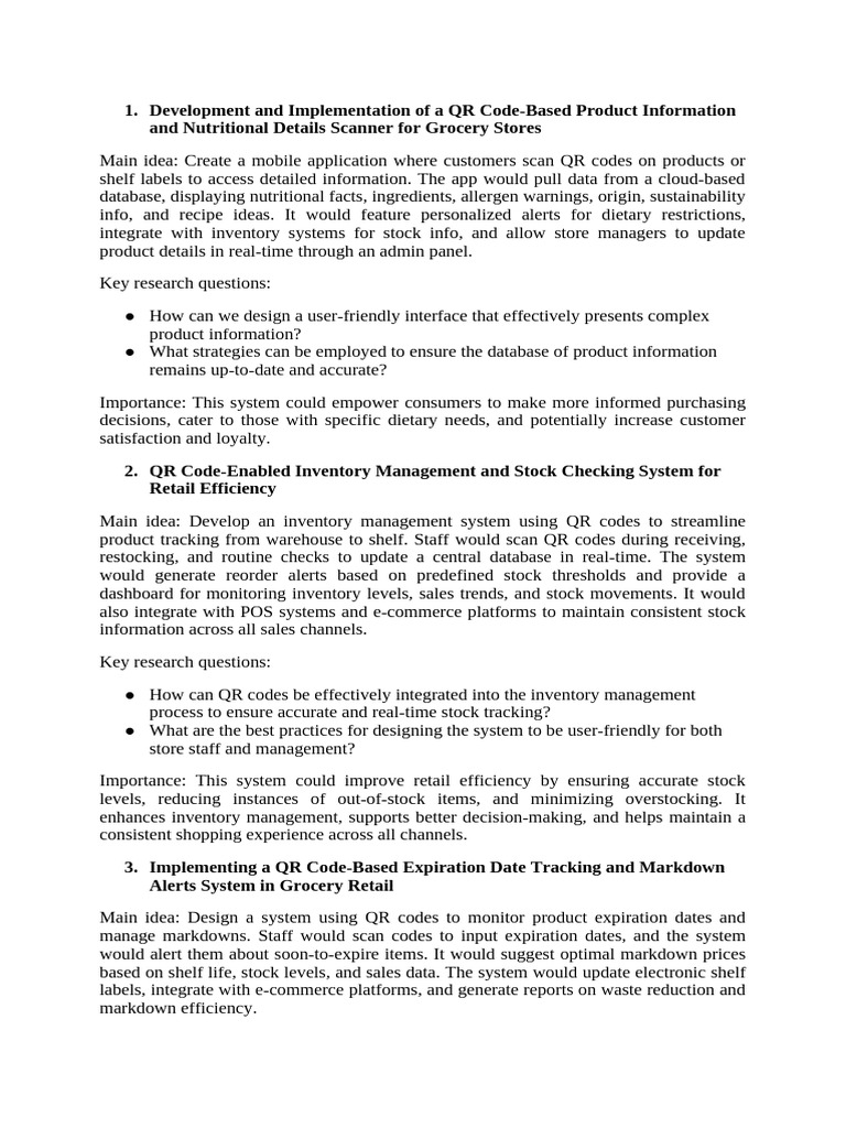 QR Code Systems For Retail | PDF | Qr Code | Inventory