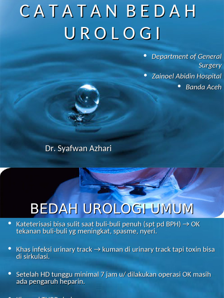 Catatan Bedah Urologi di RS Zainoel Abidin | PDF