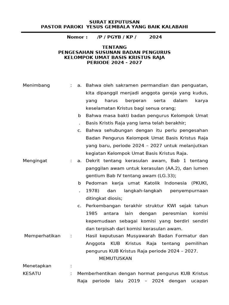 SK BP Kub. Kristus Raja | PDF