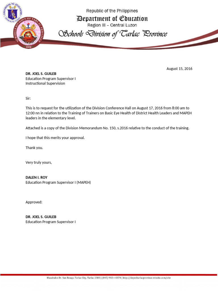 Conference Hall Request | PDF