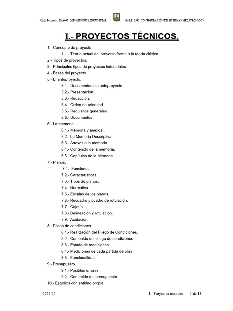 01 Proyectos Tecnicos 24-25 | PDF | Presupuesto | Software