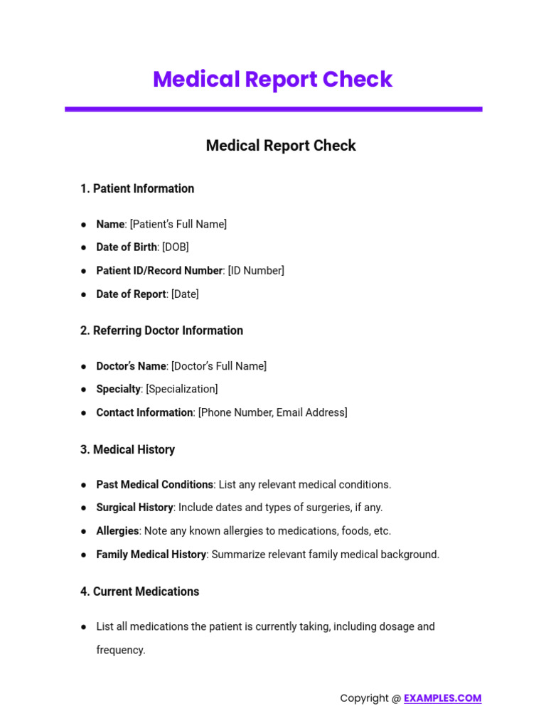 Medical Report Check | PDF