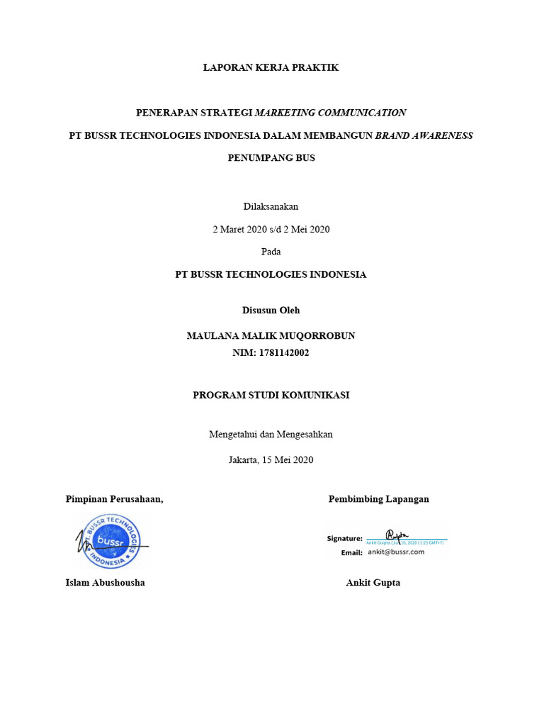 Lembar Pengesahan Perusahaan | PDF | Bisnis