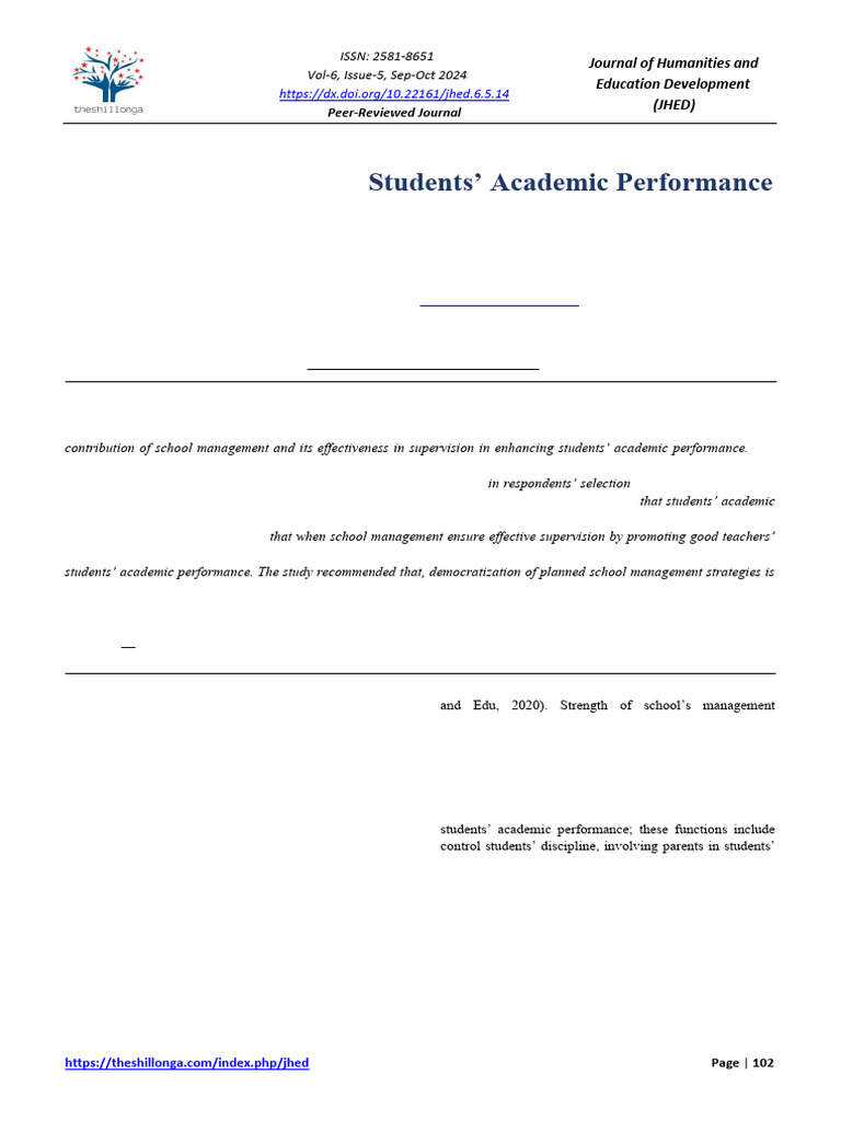 Contribution of School Management Strategies and Effective Supervision ... Contribution of School Management Strategies and Effective Supervision ...