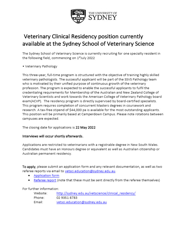 2022 - 07 Clinical Residency Ad Pathology - 07.2022 | PDF