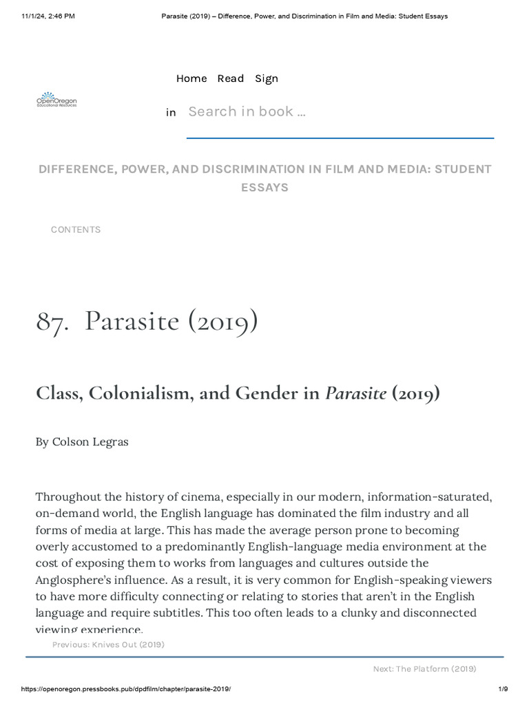 Analyzing Class and Power in Parasite | PDF | Capitalism | The United ...