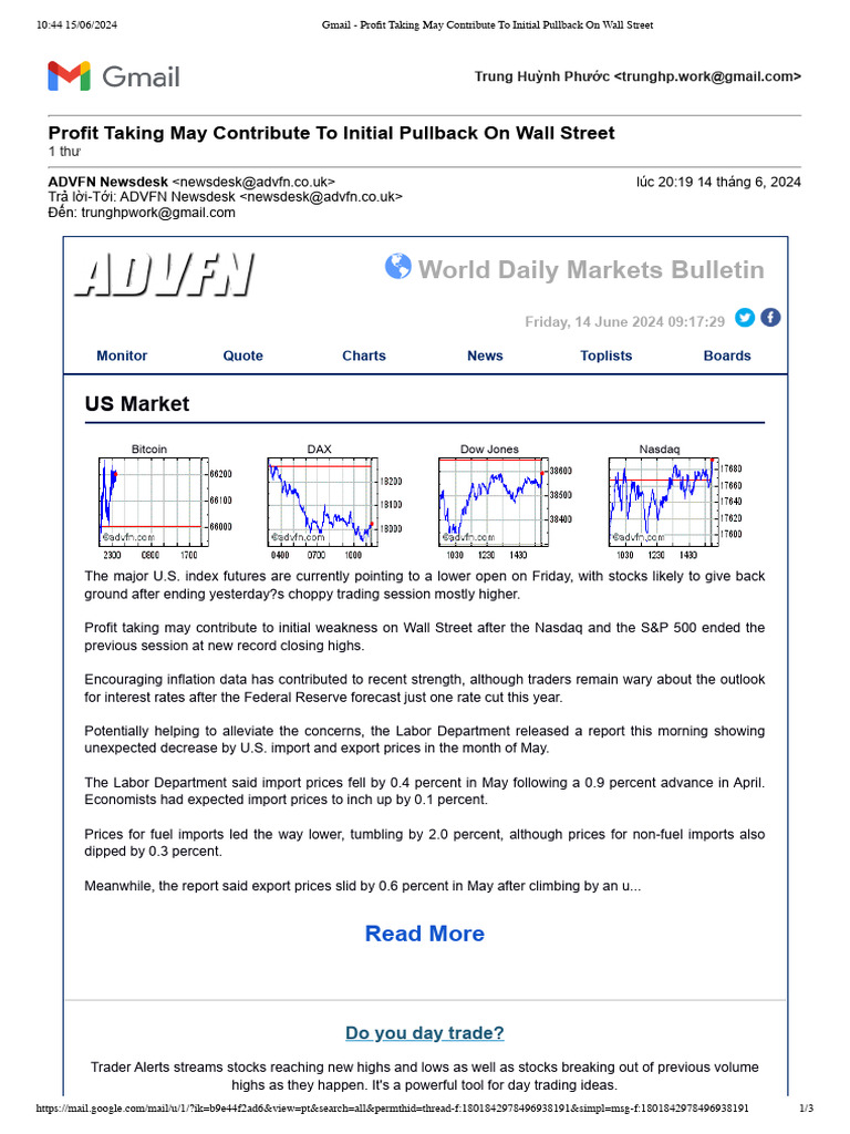 ADVFN - World Daily Market Bulletin 15 June | PDF | Stocks | United Kingdom