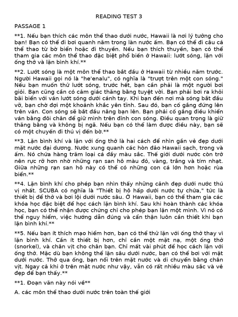 Reading Test 3 | PDF