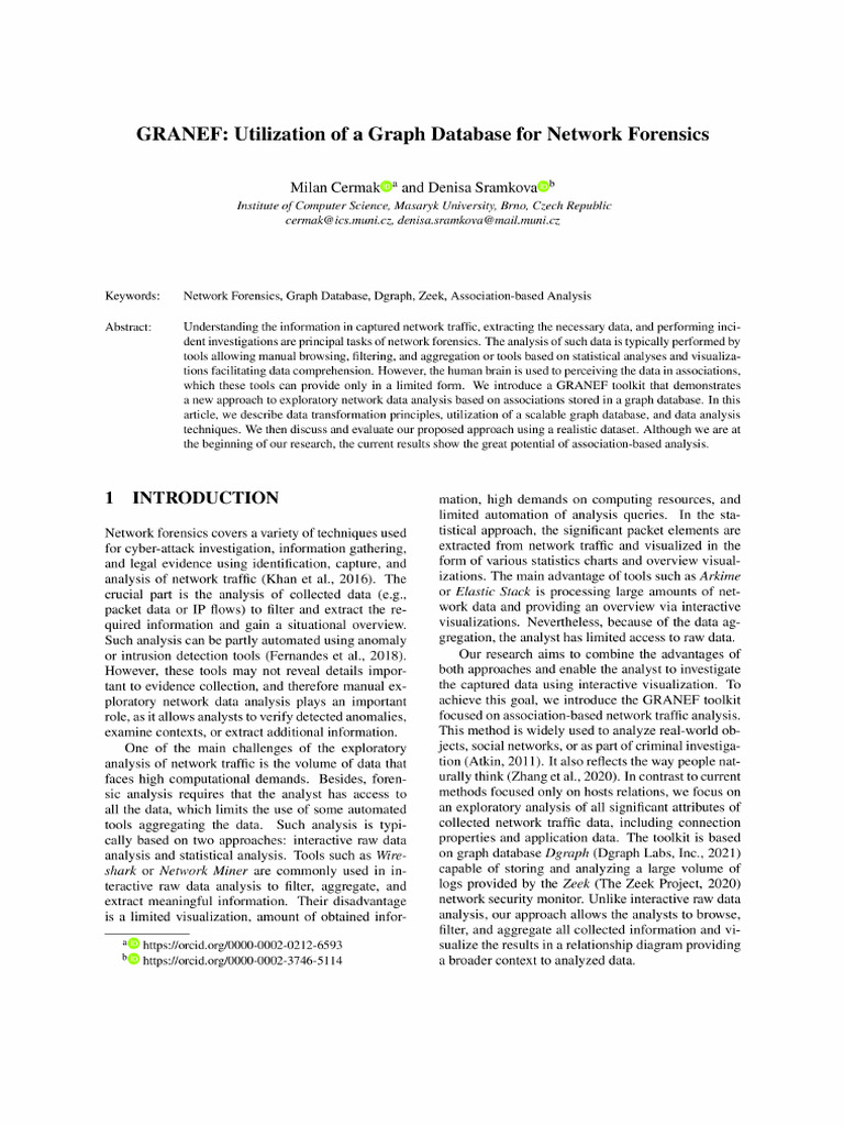 2021 SECRYPT Granef Utilization of A Graph Database For Network Forensics Paper - Archive | PDF ...