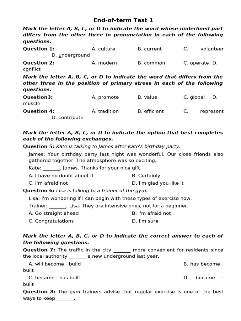 Bài Tập Anh 11 Global Success HXH End-Of-term Test 1 | PDF | Climate ...
