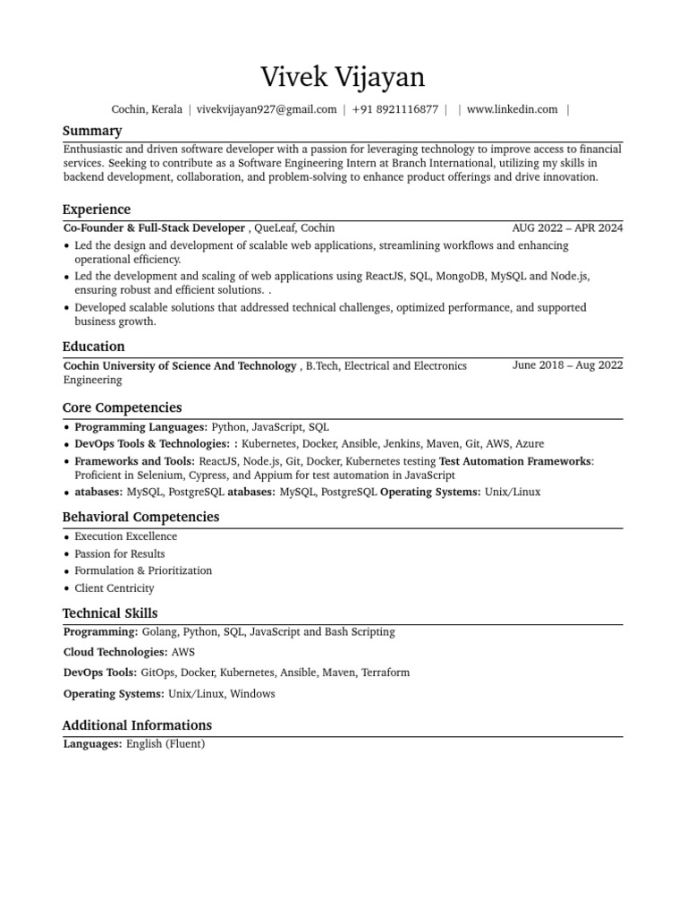 Vivek Vijayan 111 | PDF