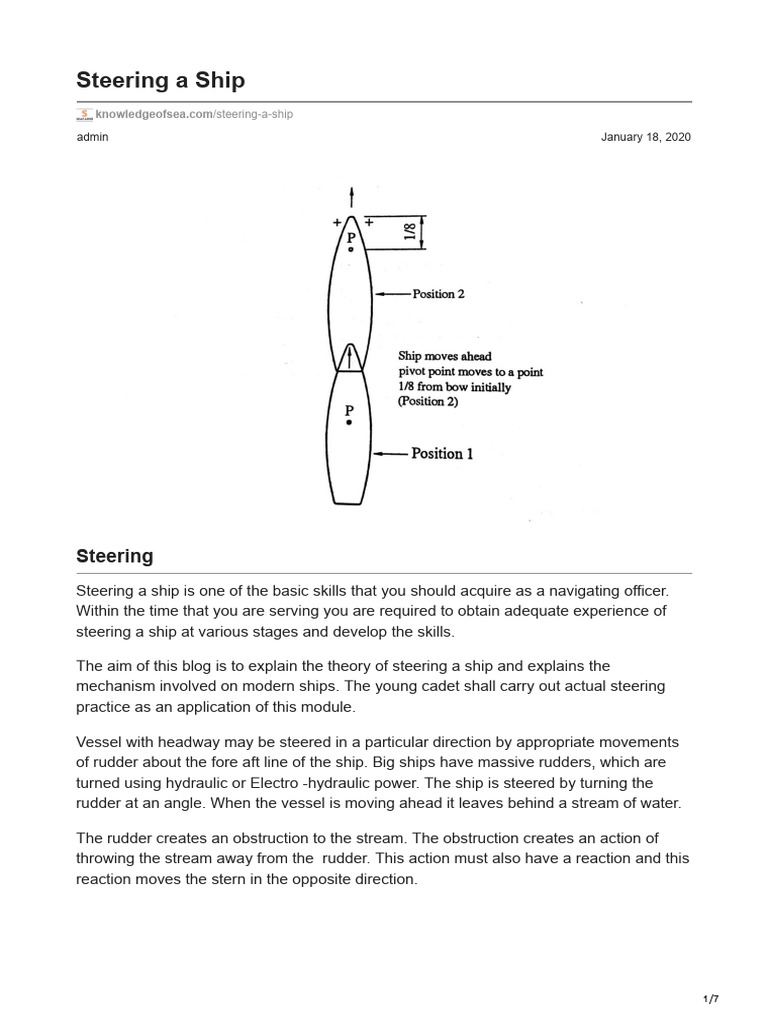 Steering A Ship | PDF | Rudder | Lever