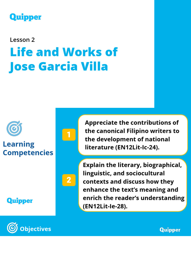 Life and Works of Jose Garcia Villa | PDF | Poetry | Linguistics