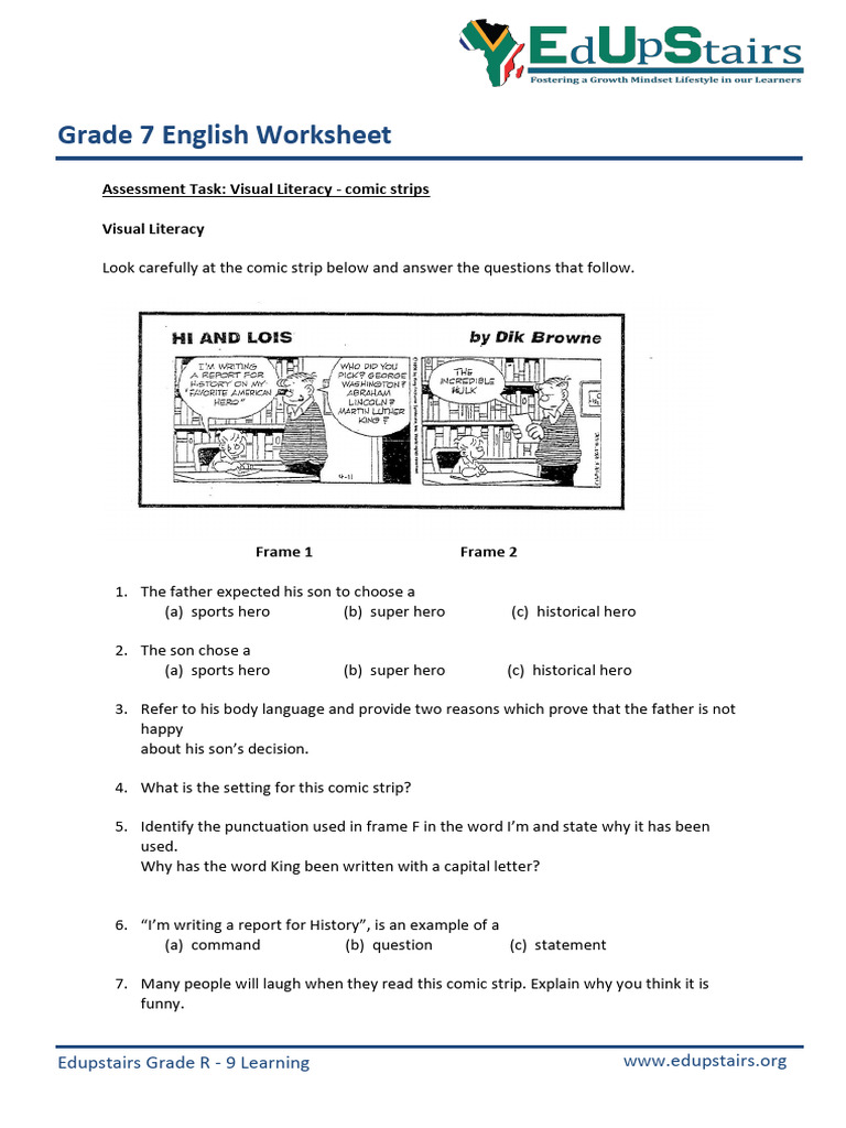 Visual Literacy Comic Strips | PDF
