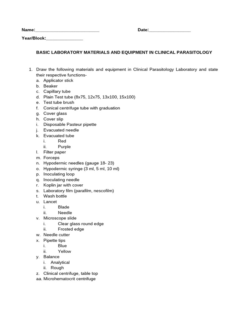 Activity 1 Parasitology Lab | PDF