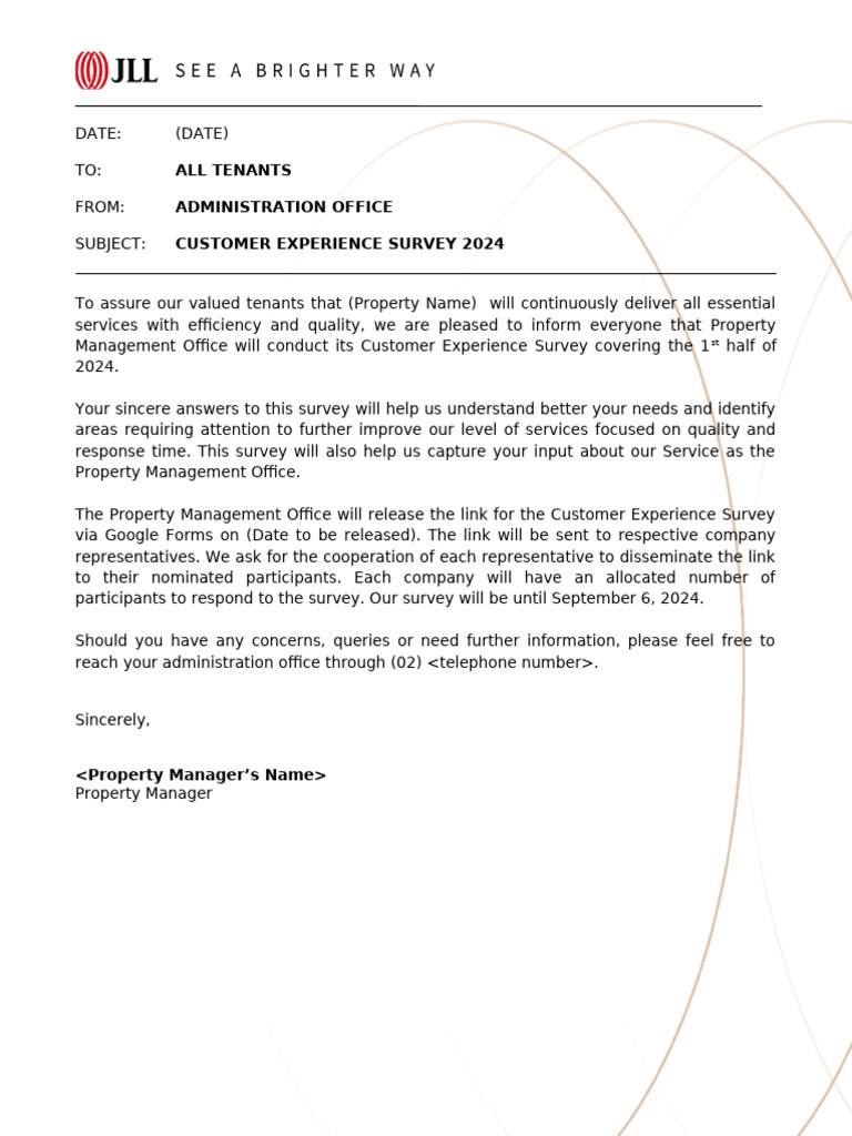 Sample Circular Memo - Customer Experience Survey | PDF