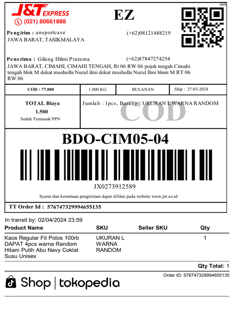 03-27 - 15-31-52 - Shipping Label+packing List | PDF