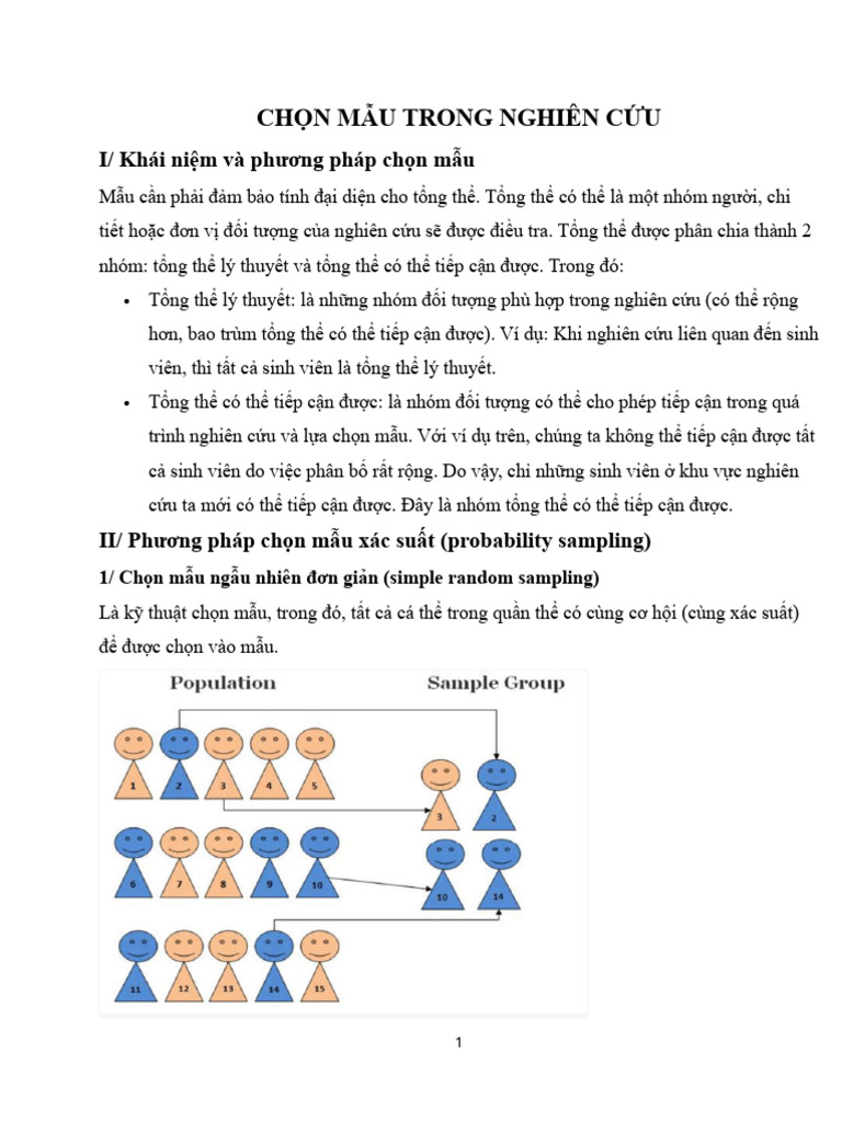 (PRINT SV) - CHỌN MẪU TRONG NCKH | PDF