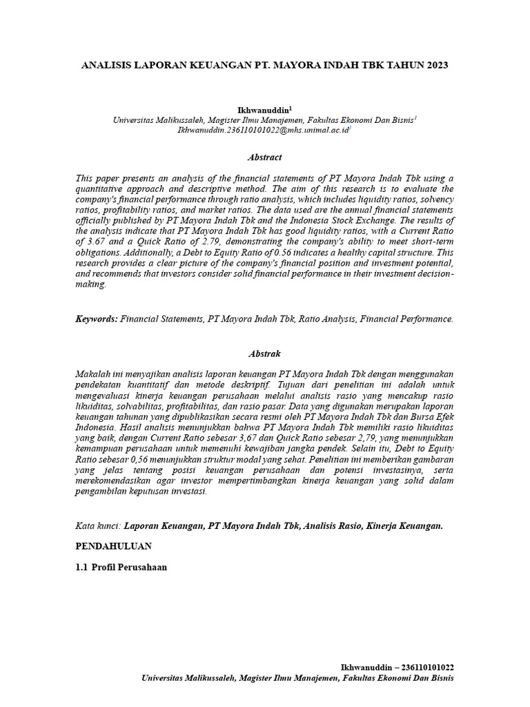 ARTIKEL - Ikhwan - ALK PT. Mayora Indah TBK | PDF