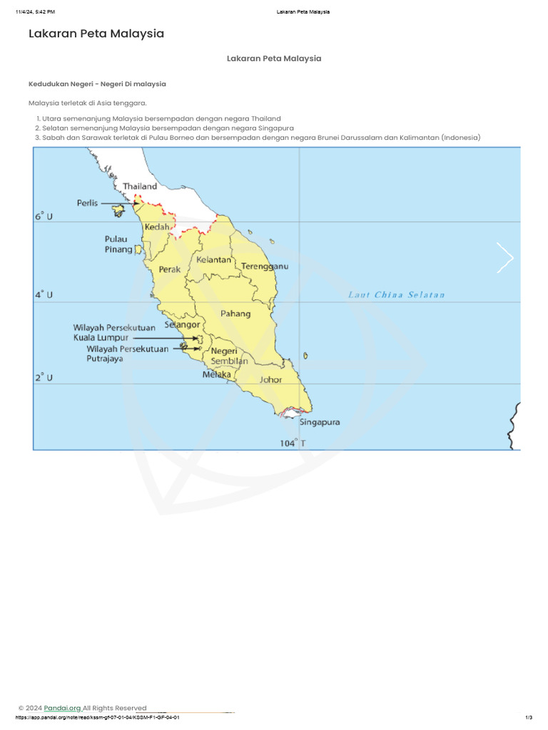 Lakaran Peta Malaysia | PDF