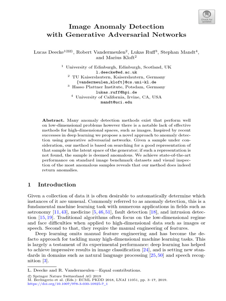Image - Anomaly - Detection With - GAN | PDF | Deep Learning | Receiver Operating Characteristic
