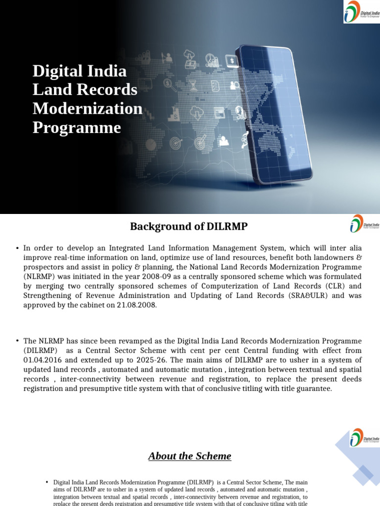 DILRMP: Modernizing Land Records in India | PDF | Computing ...