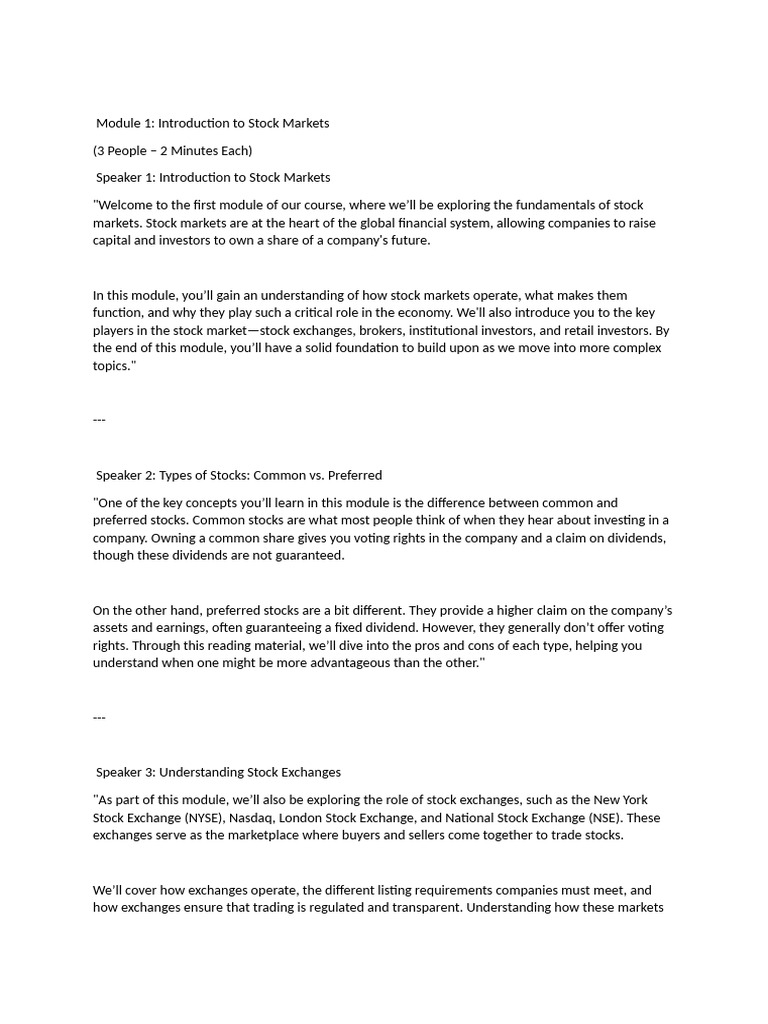 Script For IAPM | PDF | Stocks | Stock Market