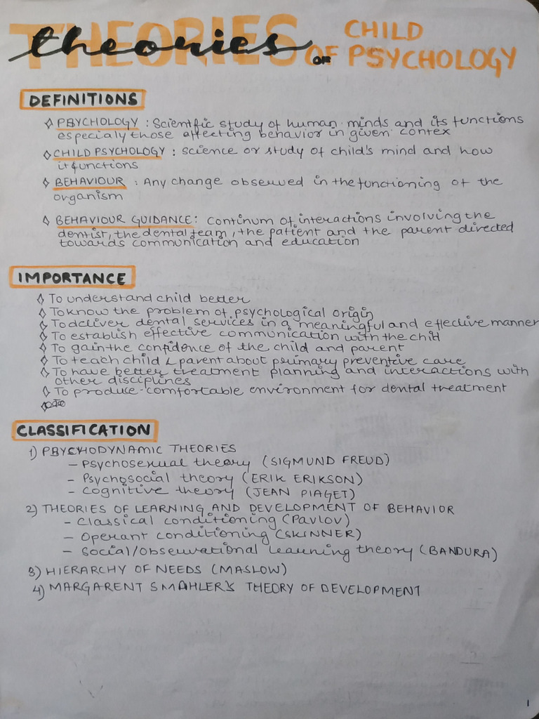 Theories Of Child Psychology