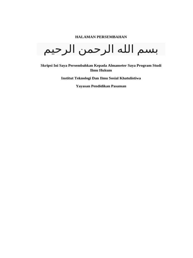 Halaman Persembahan | PDF